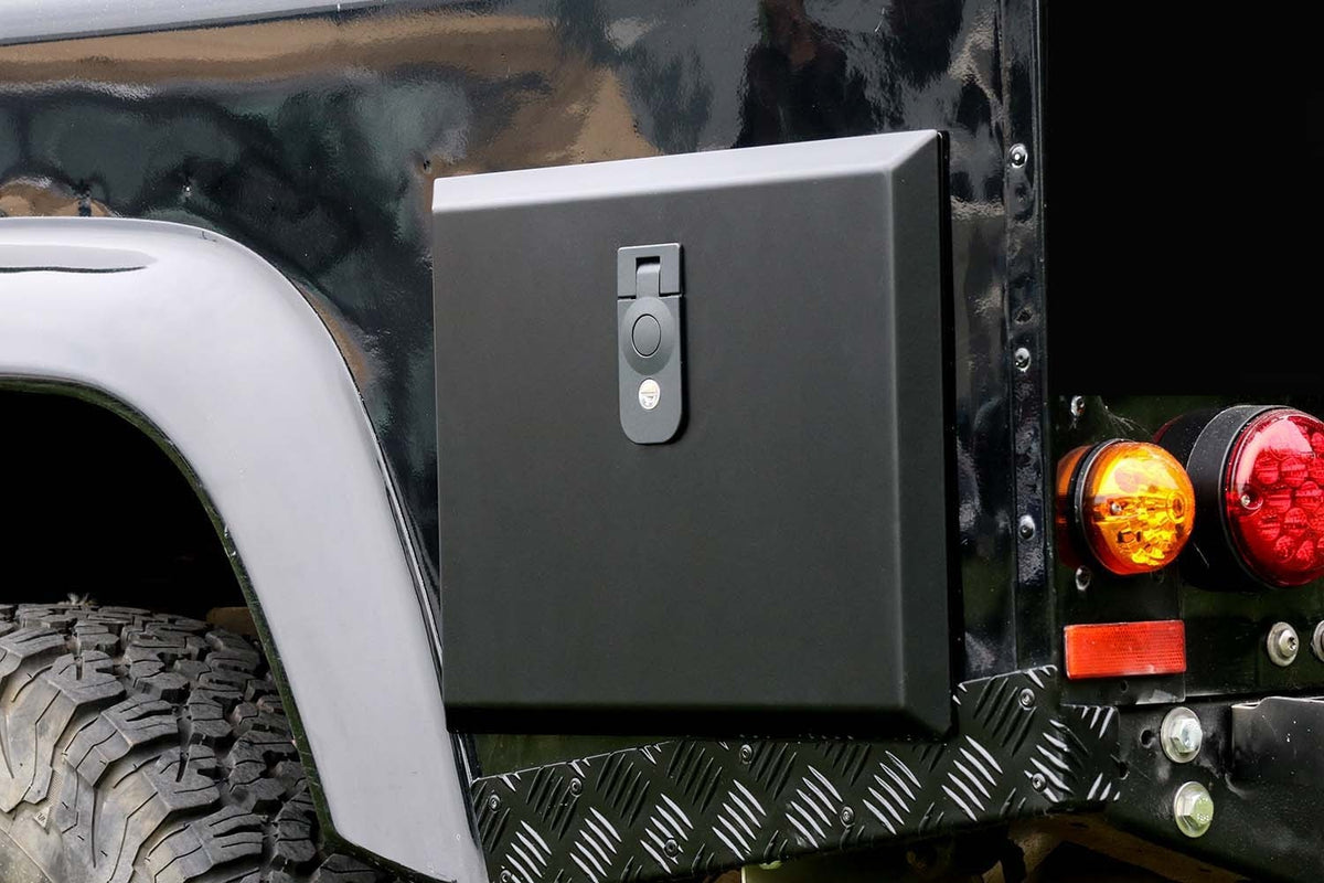 Side storage locker/box (stainless steel & black powdercoated) - for L